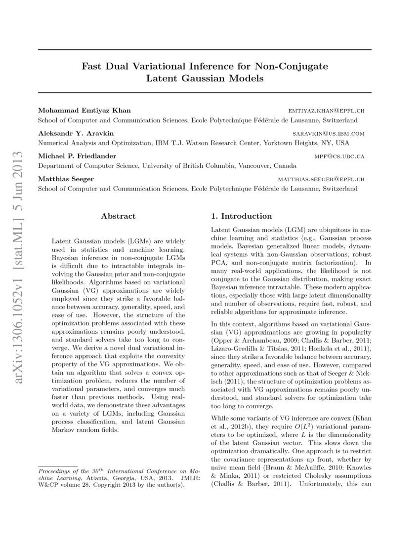 Fast Dual Variational Inference For Non Conjugate Lgms Deepai