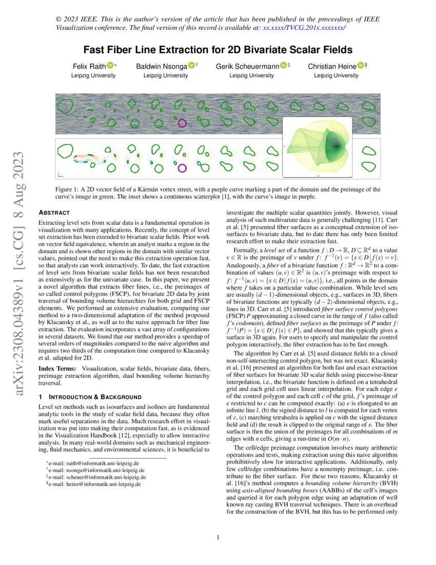 Fast Fiber Line Extraction For 2d Bivariate Scalar Fields Deepai