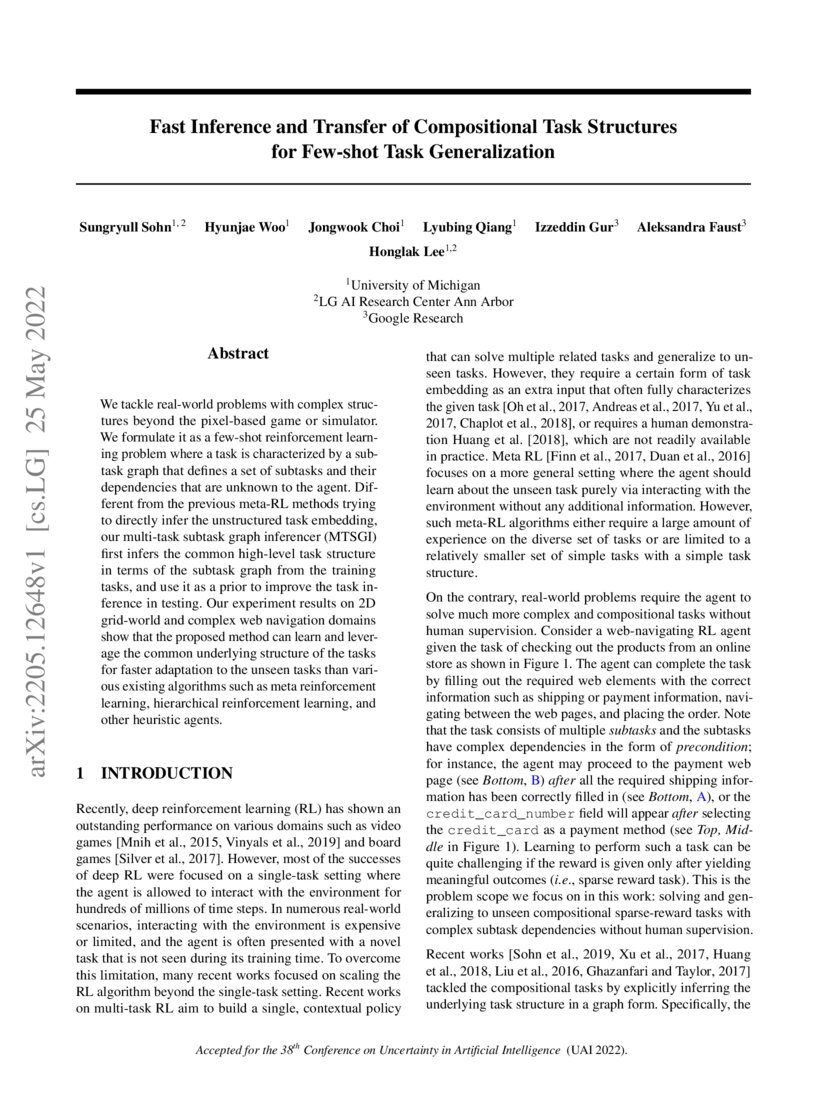 Fast Inference And Transfer Of Compositional Task Structures For Few Shot Task Generalization