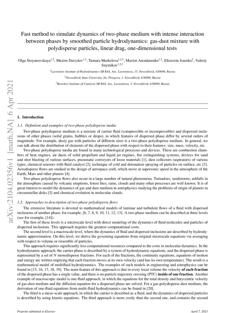 Fast method to simulate dynamics of two-phase medium with intense ...