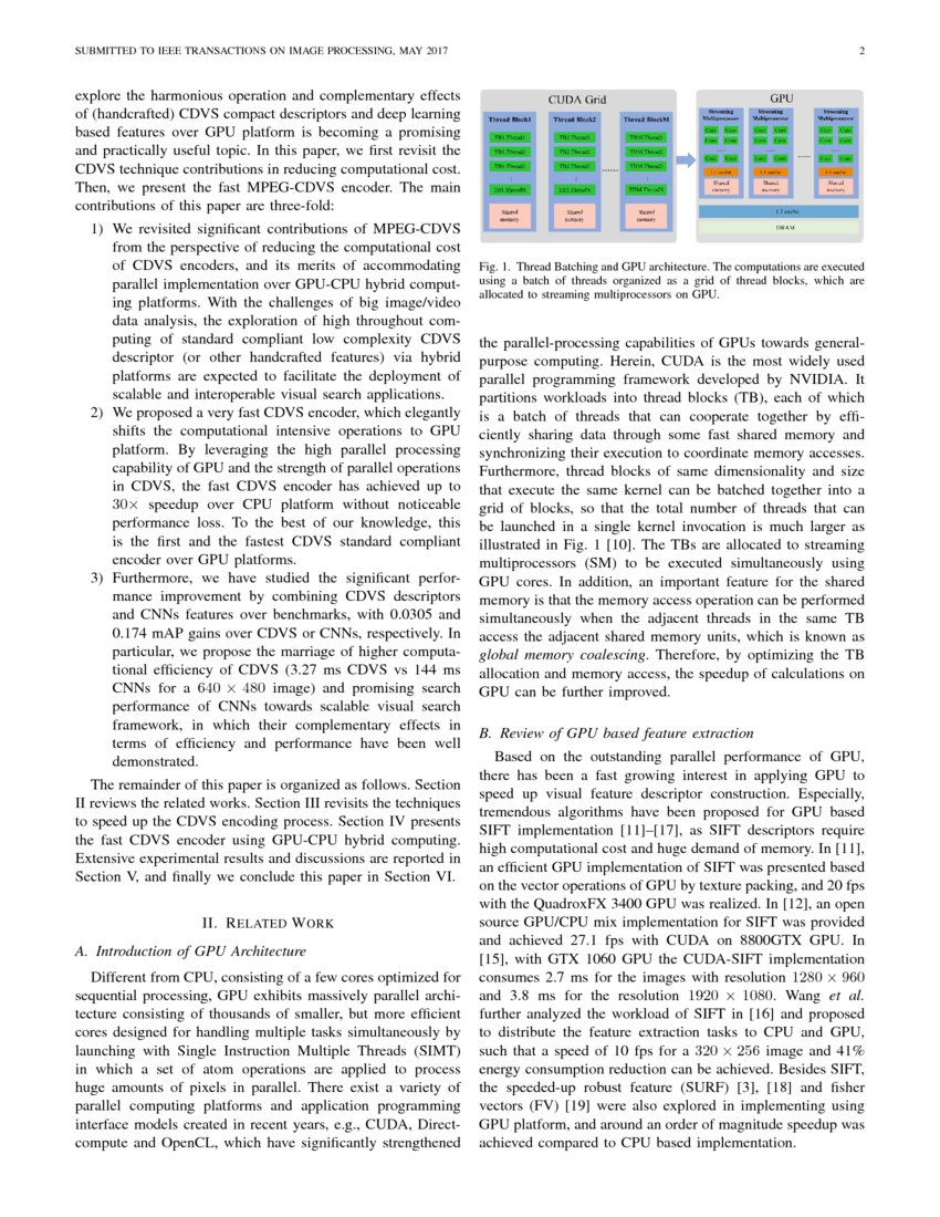 Fast MPEG-CDVS Encoder with GPU-CPU Hybrid Computing | DeepAI