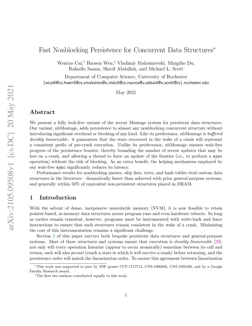 Fast Nonblocking Persistence For Concurrent Data Structures Deepai 6884