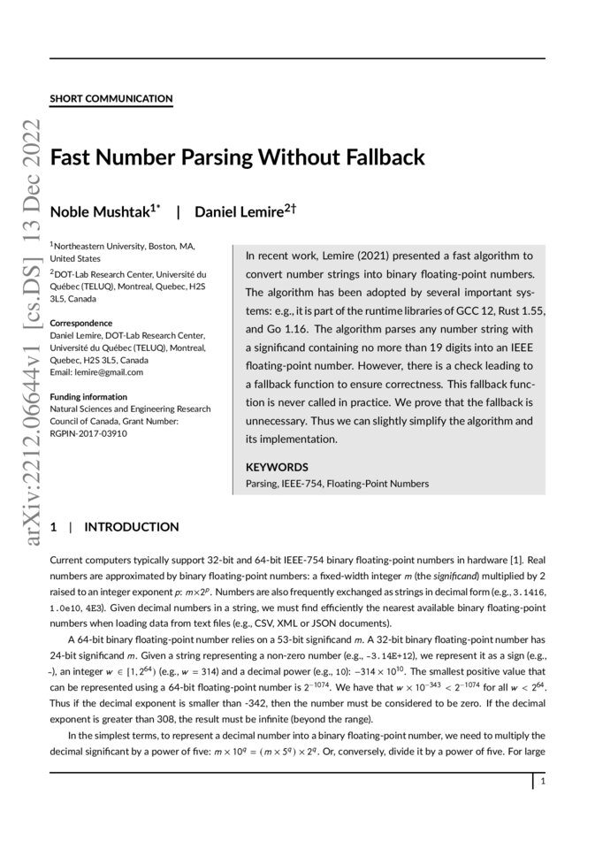 Fast Number Parsing Without Fallback | DeepAI Fast Number Parsing Without Fallback | DeepAI