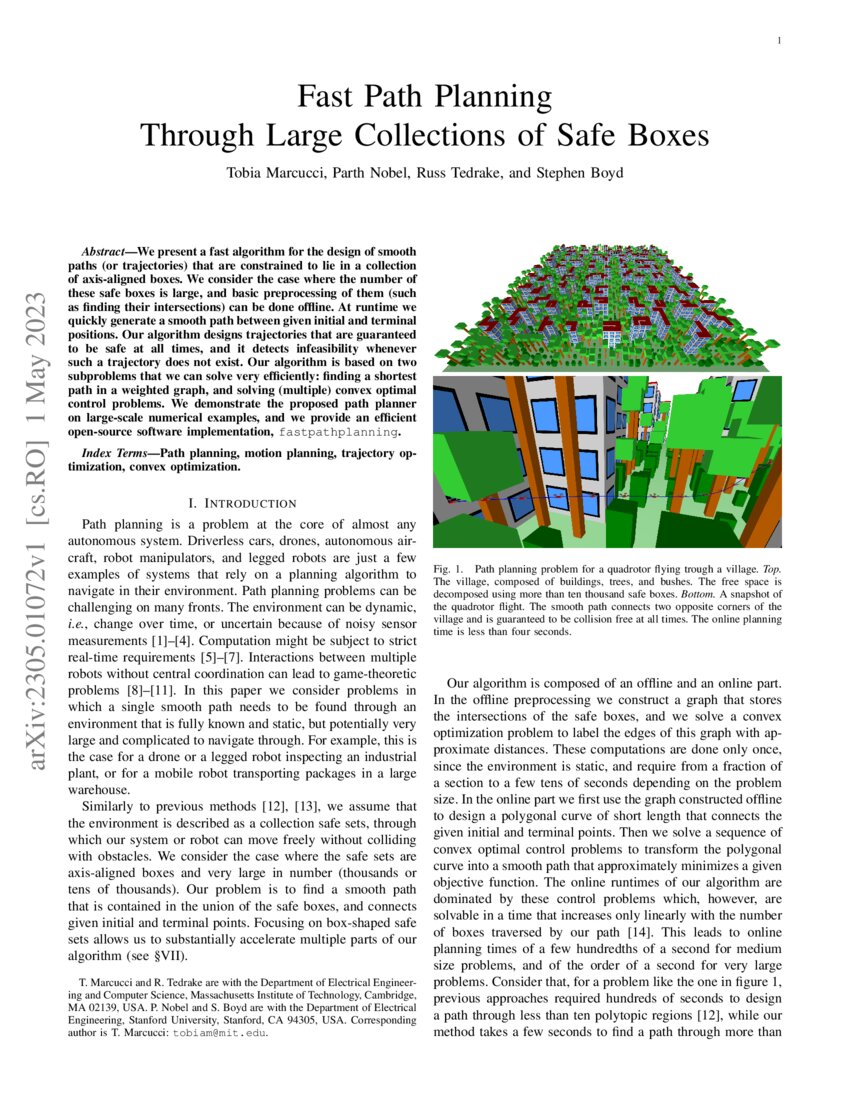 Fast Path Planning Through Large Collections of Safe Boxes | DeepAI