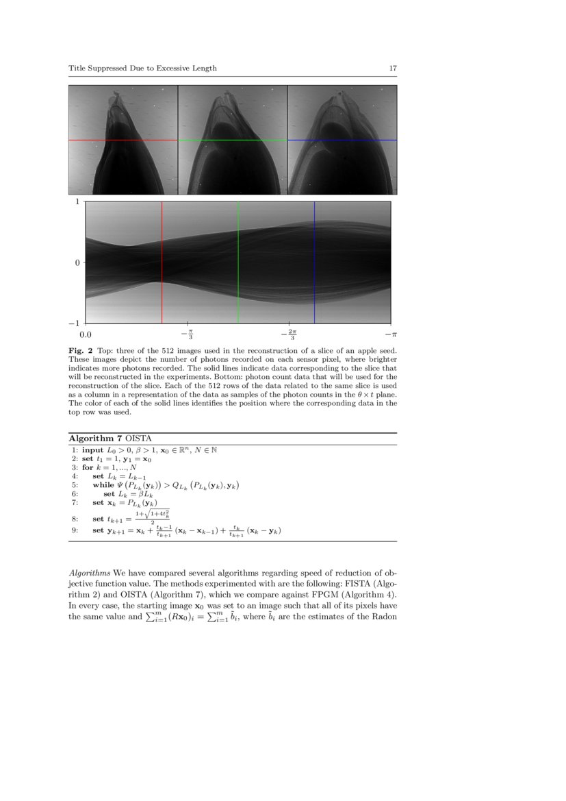 Fast Proximal Gradient Methods For Nonsmooth Convex Optimization For Tomographic Image