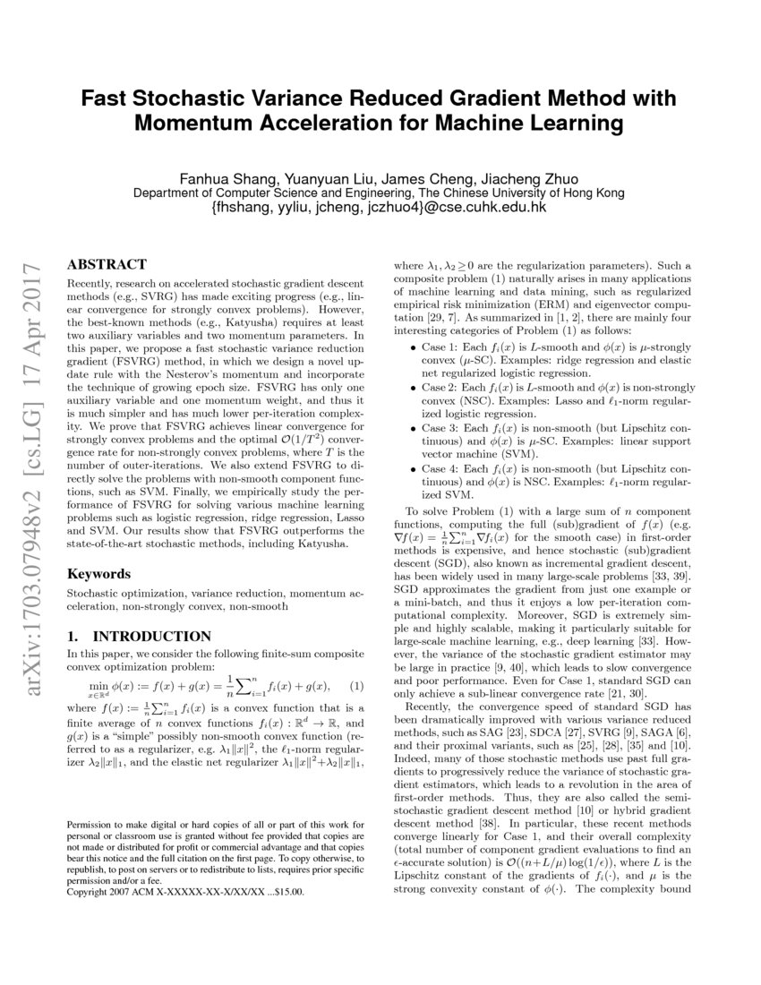 Fast Stochastic Variance Reduced Gradient Method With Momentum