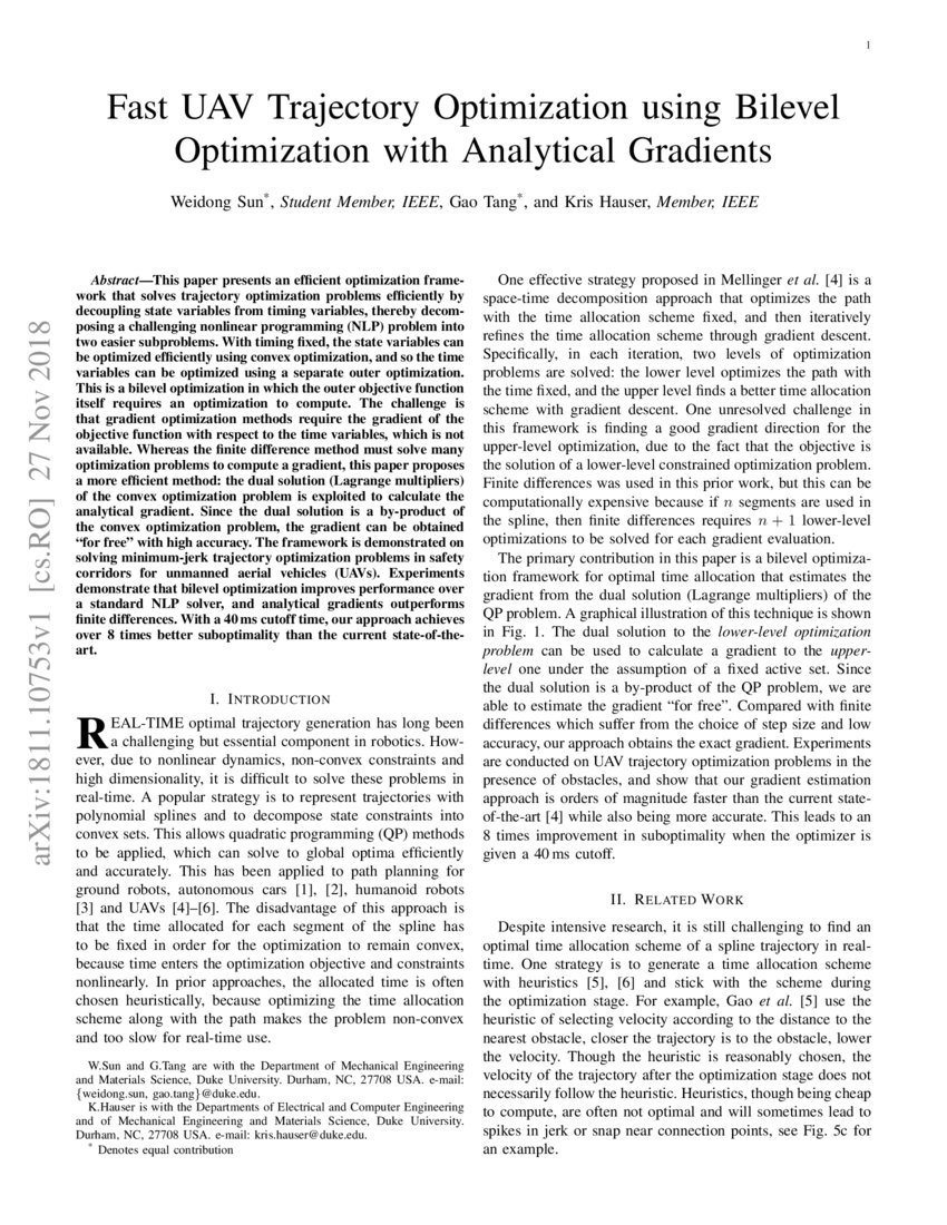 Fast Uav Trajectory Optimization Using Bilevel Optimization With