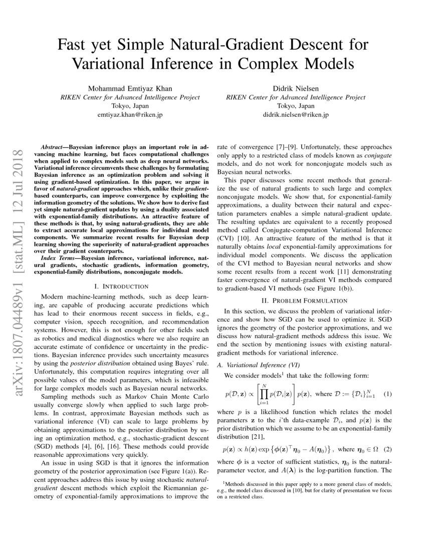 Fast yet Simple Natural-Gradient Descent for Variational Inference in ...