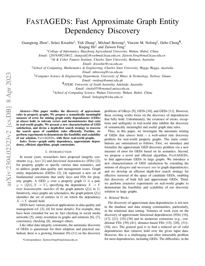 Fastageds Fast Approximate Graph Entity Dependency Discovery Deepai