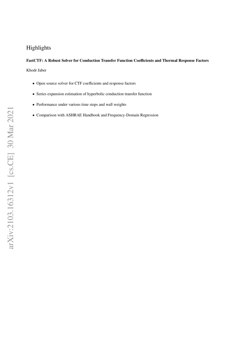 Fastctf A Robust Solver For Conduction Transfer Function Coefficients
