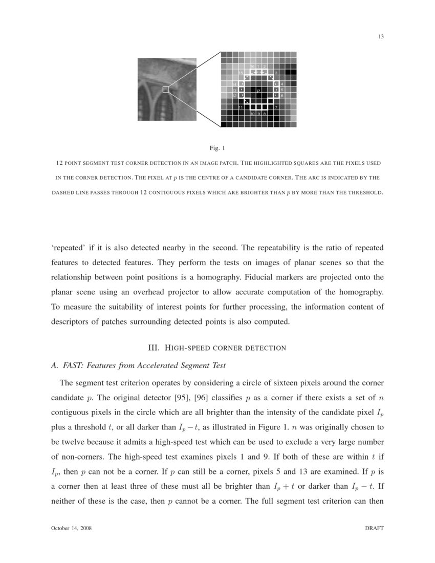 Faster and better: a machine learning approach to corner detection | DeepAI