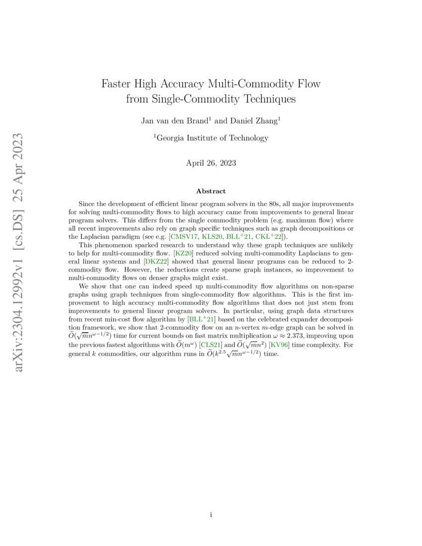 Faster High Accuracy Multi Commodity Flow From Single Commodity Techniques Deepai