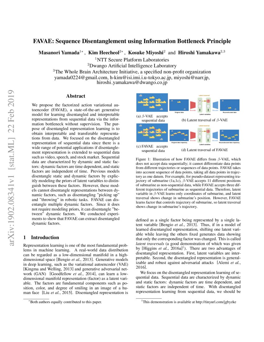 FAVAE: Sequence Disentanglement using Information Bottleneck Principle ...