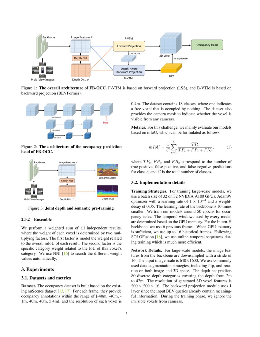 FB-OCC: 3D Occupancy Prediction based on Forward-Backward View Transformation | DeepAI