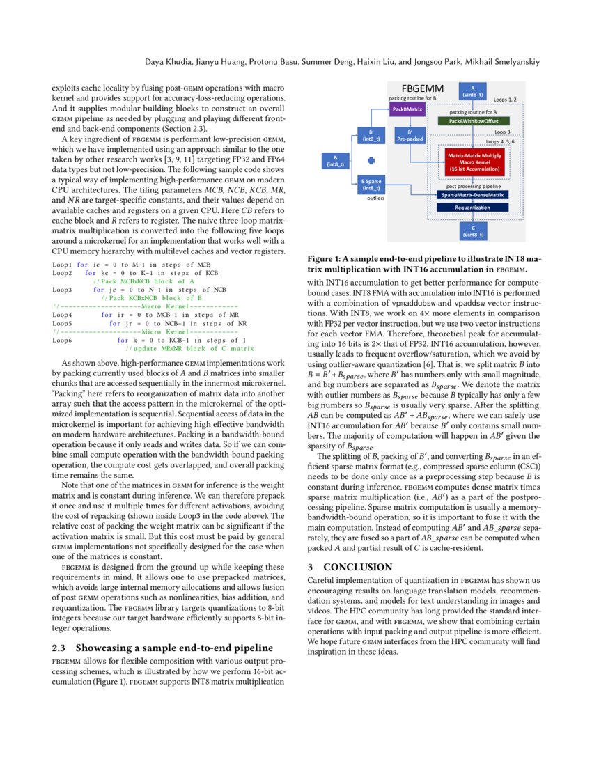 FBGEMM: Enabling High-Performance Low-Precision Deep Learning Inference ... FBGEMM: Enabling High-Performance Low-Precision Deep Learning Inference ...