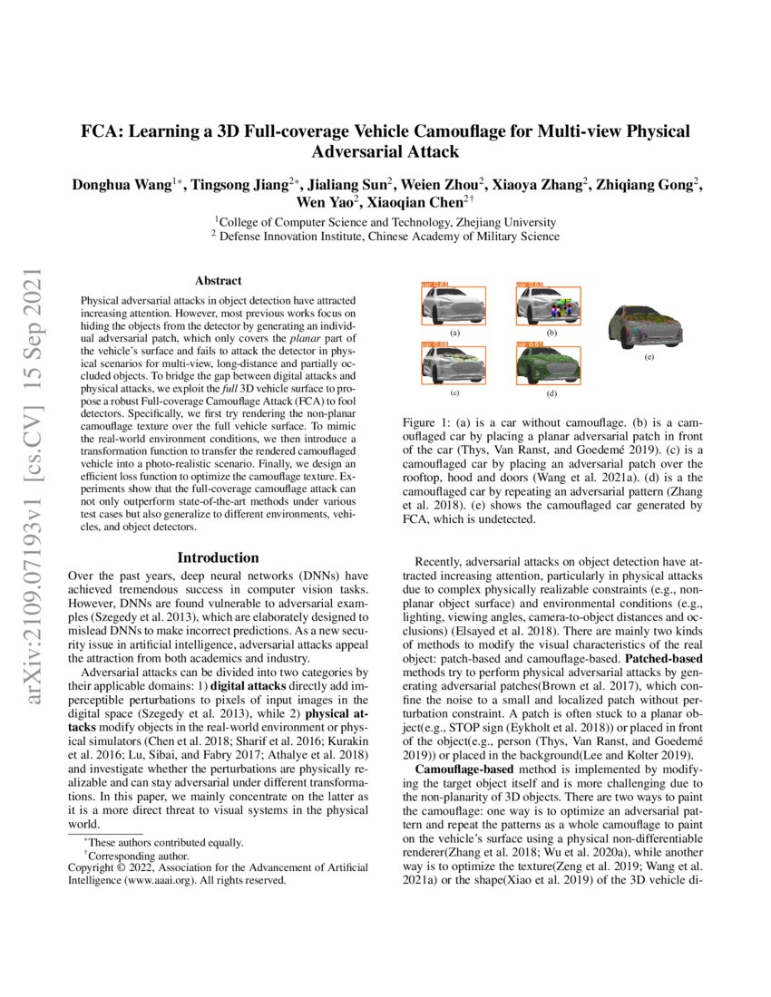 Fca Learning A 3d Full Coverage Vehicle Camouflage For Multi View Physical Adversarial Attack
