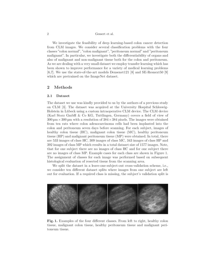 Feasibility Of Colon Cancer Detection In Confocal Laser Microscopy Images Using Convolution