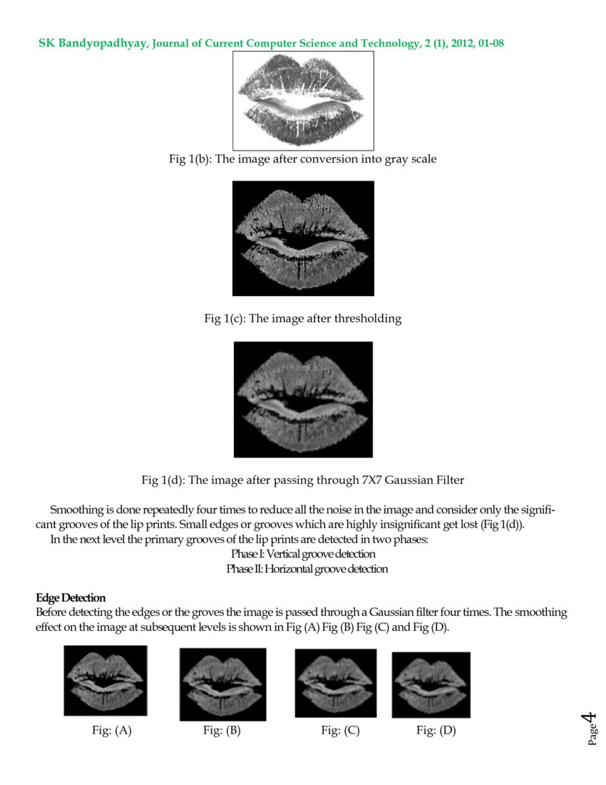 Feature Extraction of Human Lip Prints | DeepAI