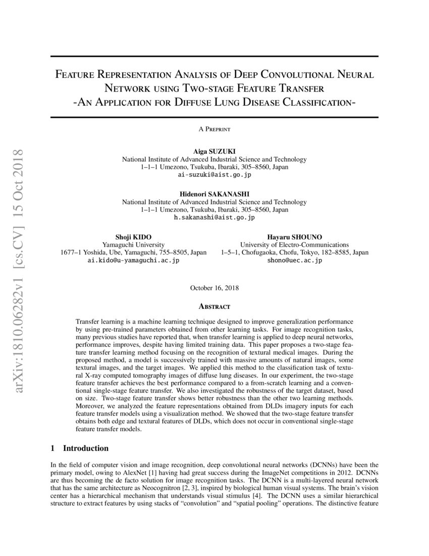 Feature Representation Analysis Of Deep Convolutional Neural Network Using Two Stage Feature 