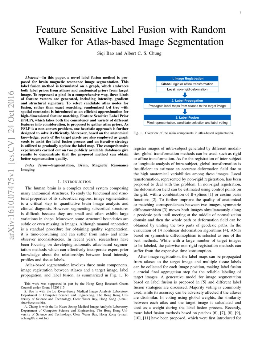 Feature Sensitive Label Fusion with Random Walker for Atlas-based Image Segmentation | DeepAI