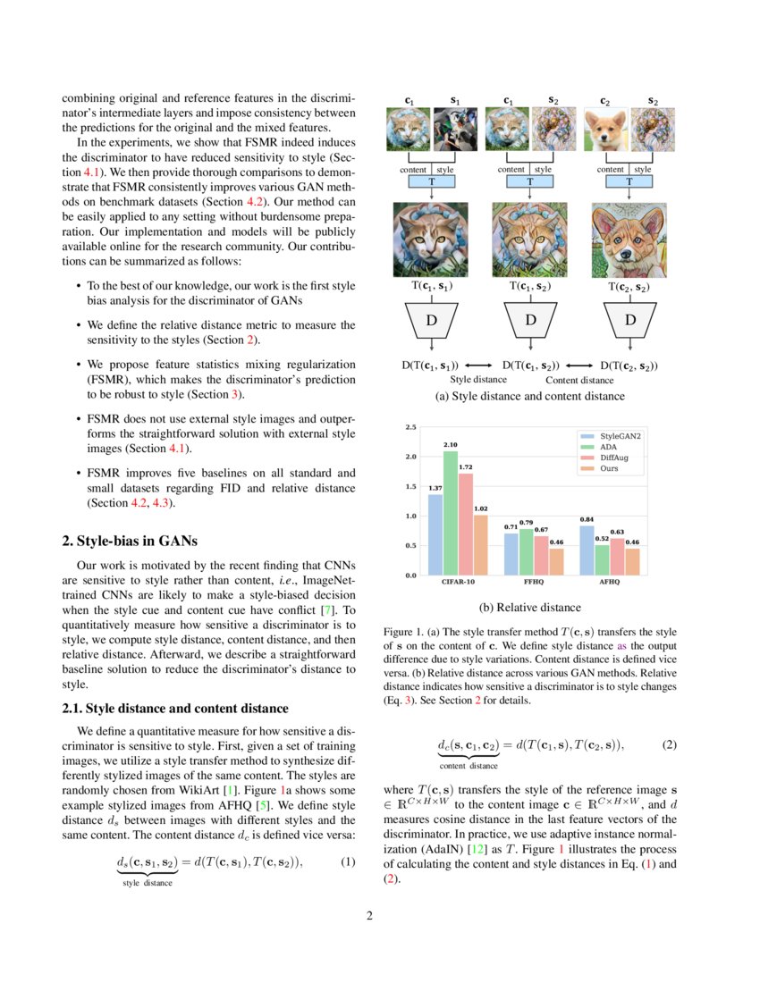 Feature Statistics Mixing Regularization for Generative Adversarial ...
