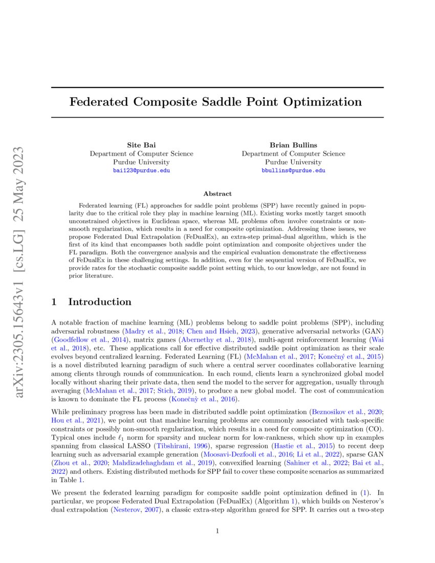 Federated Composite Saddle Point Optimization Deepai
