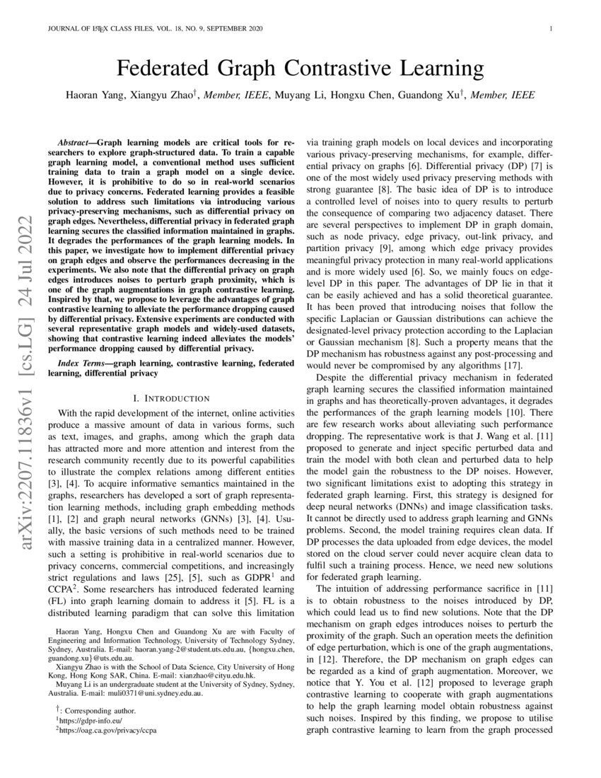 Federated Graph Contrastive Learning | DeepAI