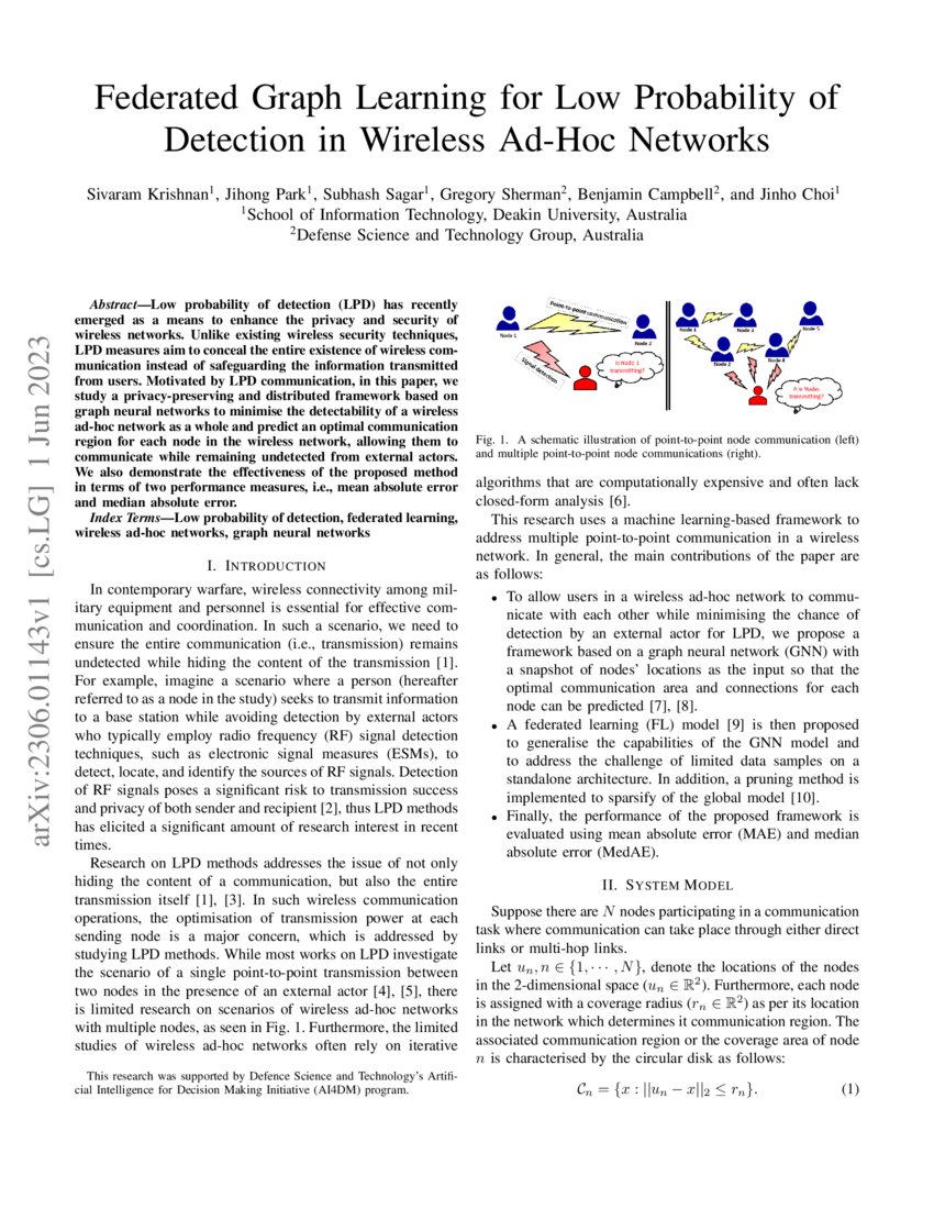 Federated Graph Learning for Low Probability of Detection in Wireless Ad-Hoc Networks | DeepAI