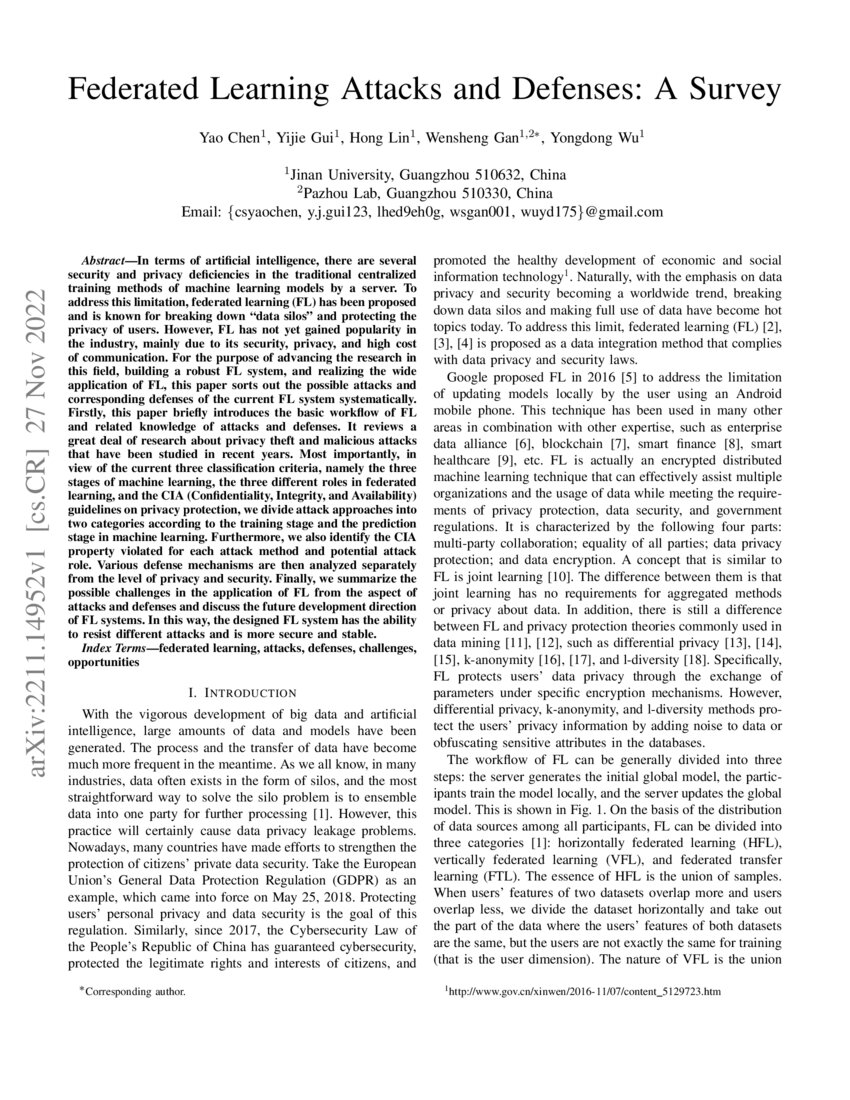 Federated Learning Attacks and Defenses: A Survey | DeepAI