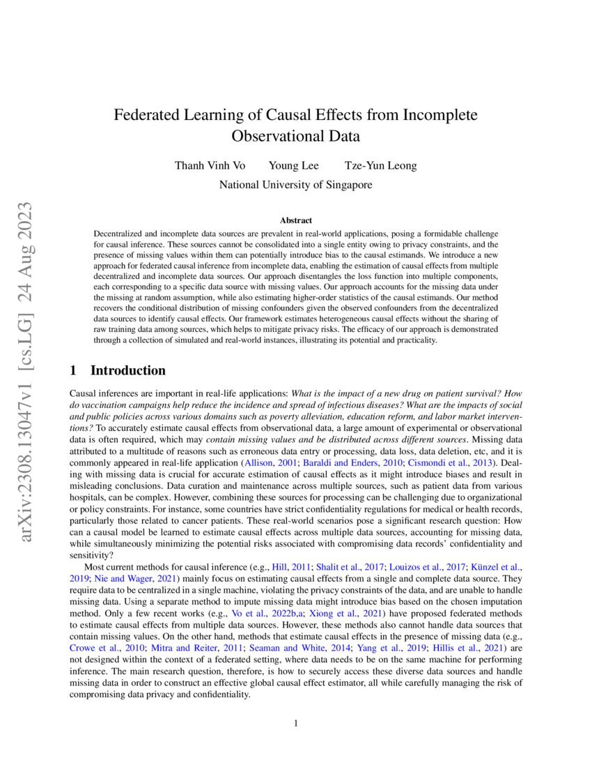 Federated Learning Of Causal Effects From Incomplete Observational Data