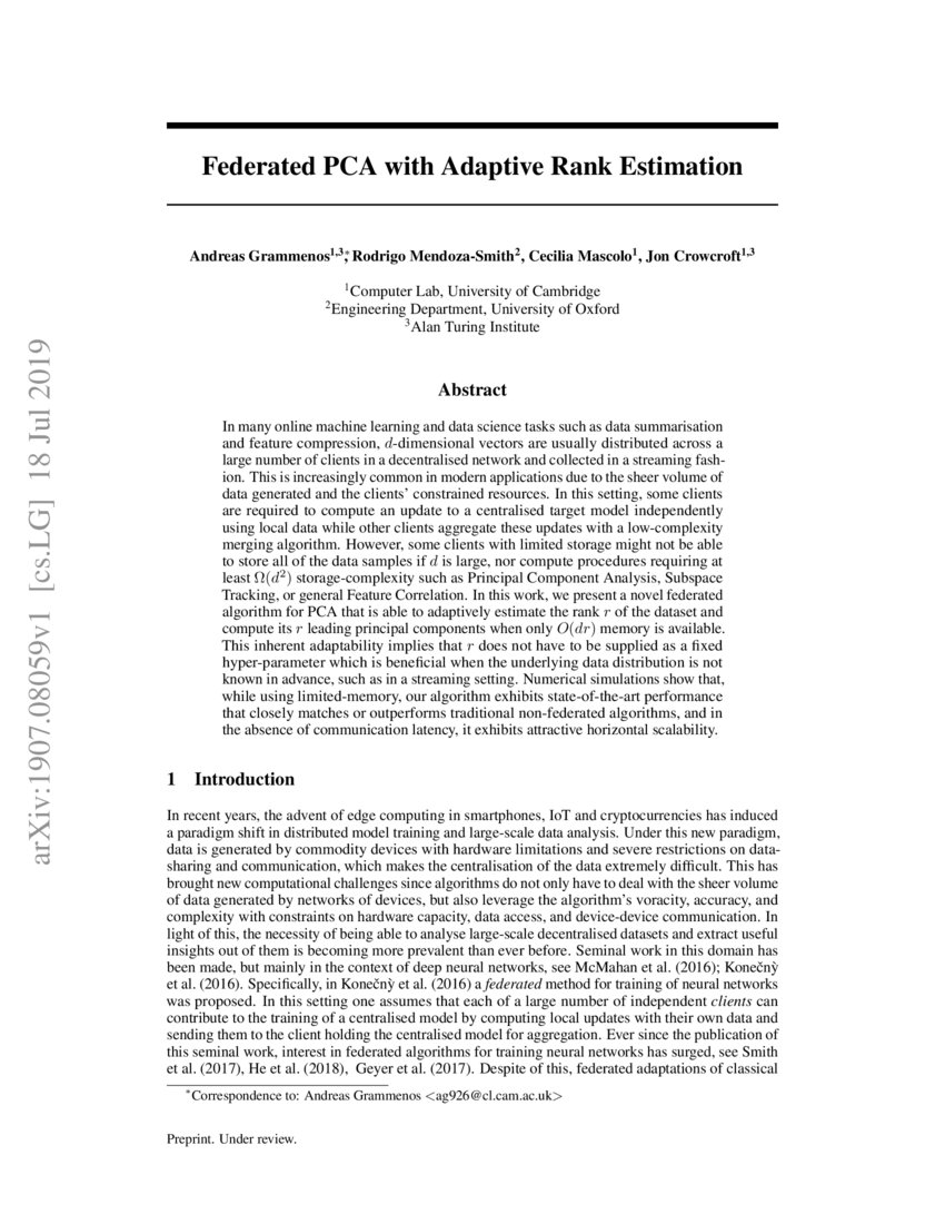Federated PCA with Adaptive Rank Estimation | DeepAI