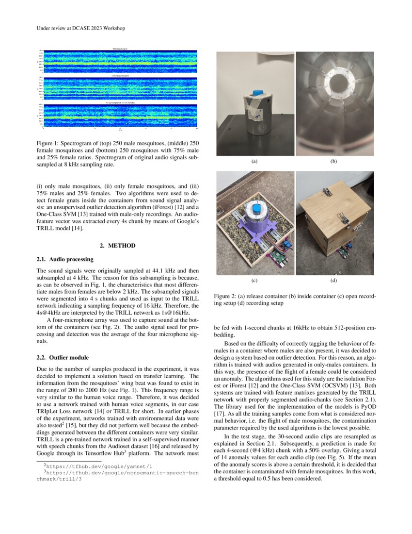 Female mosquito detection by means of AI techniques inside release ...