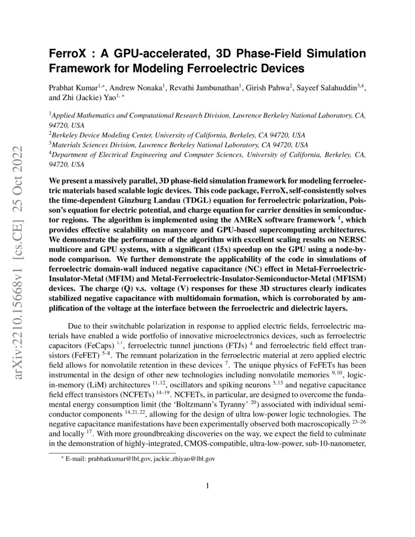 Ferrox A Gpu Accelerated 3d Phase Field Simulation Framework For Modeling Ferroelectric
