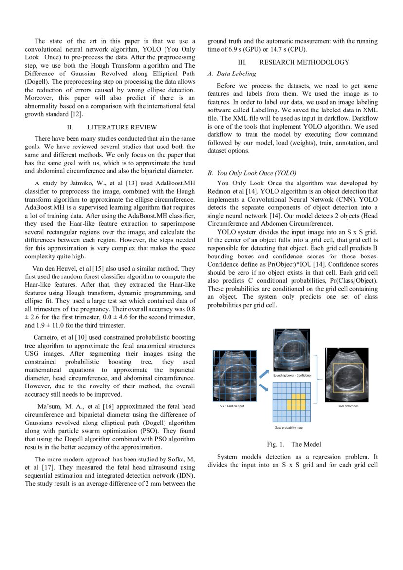 Fetal Head And Abdomen Measurement Using Convolutional Neural Network