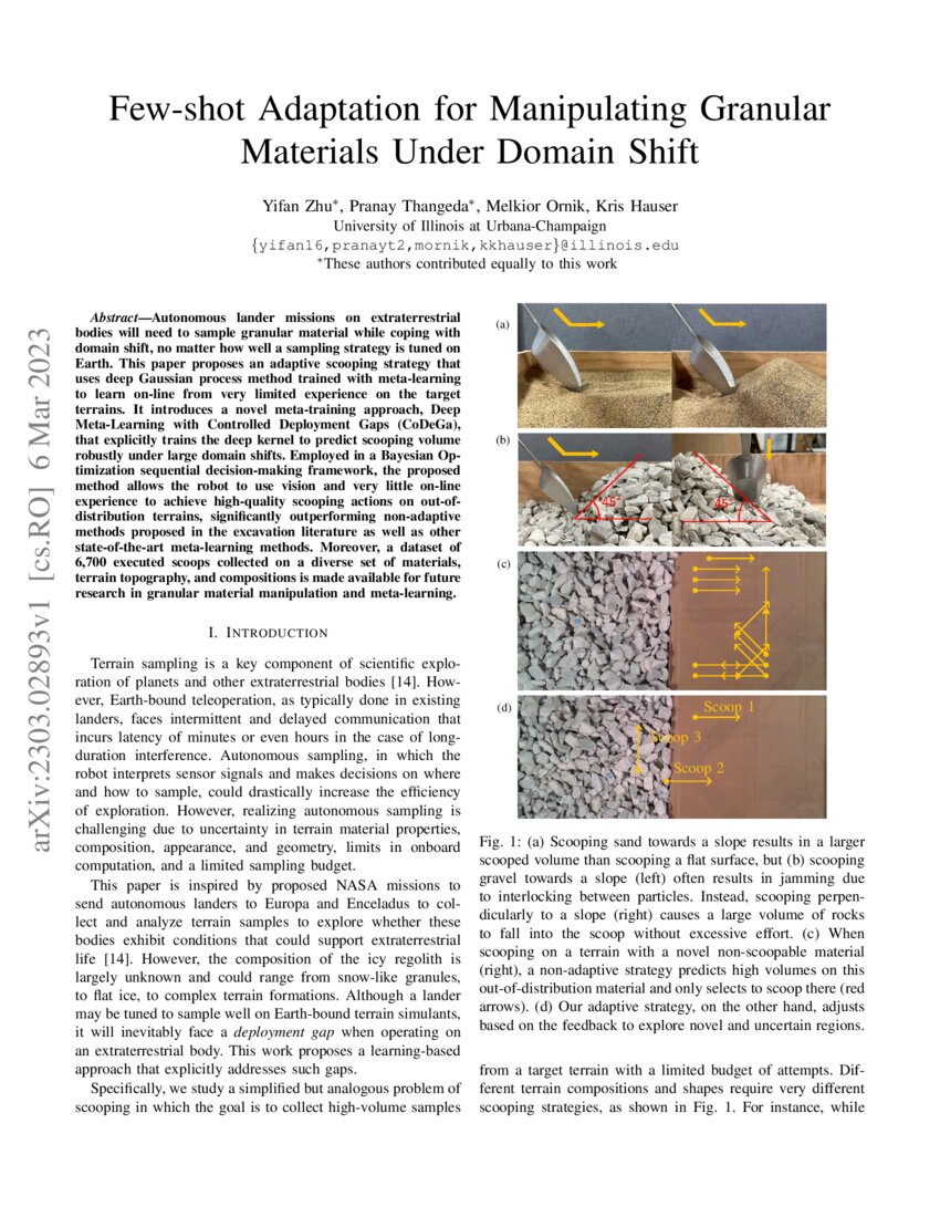 Few-shot Adaptation for Manipulating Granular Materials Under Domain ...