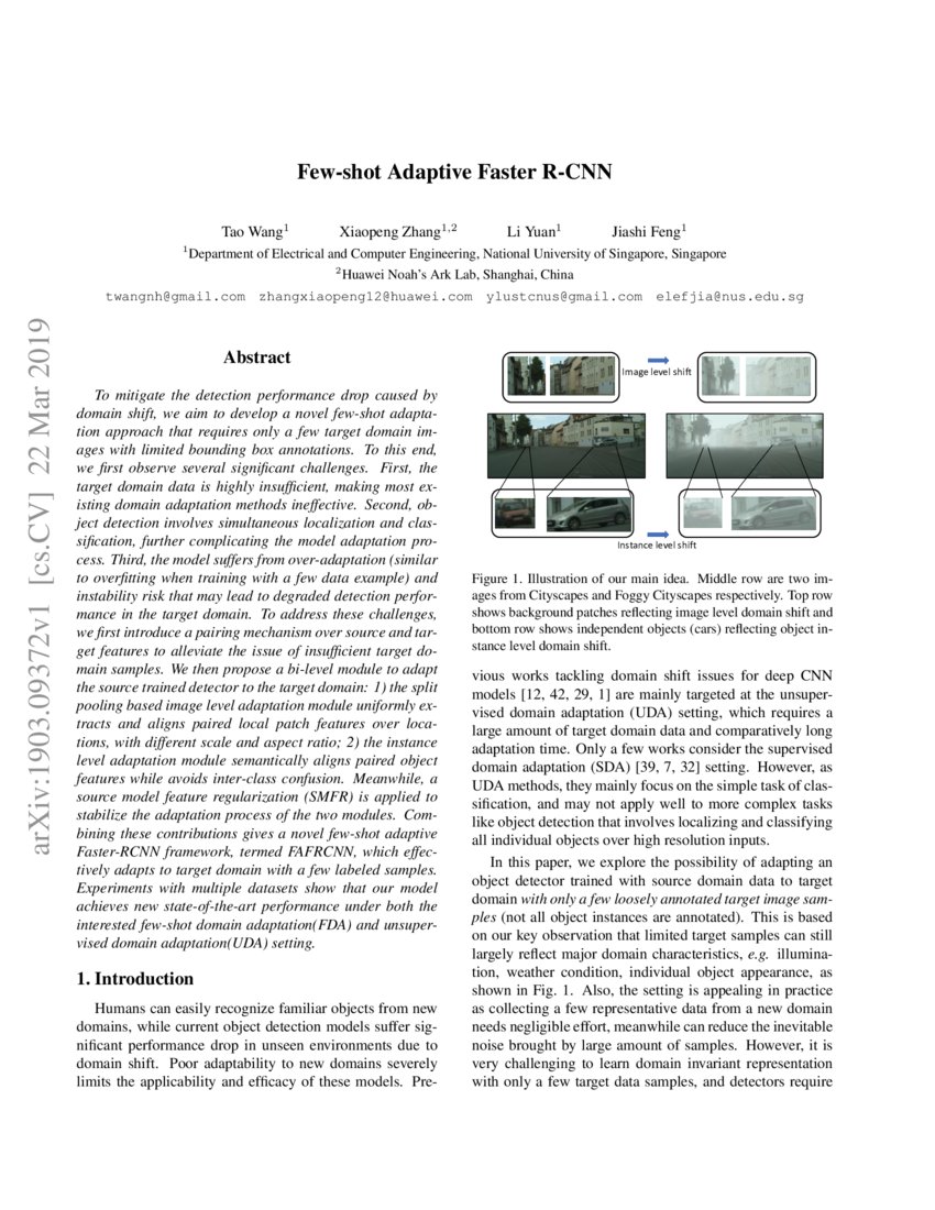 Few-shot Adaptive Faster R-CNN | DeepAI