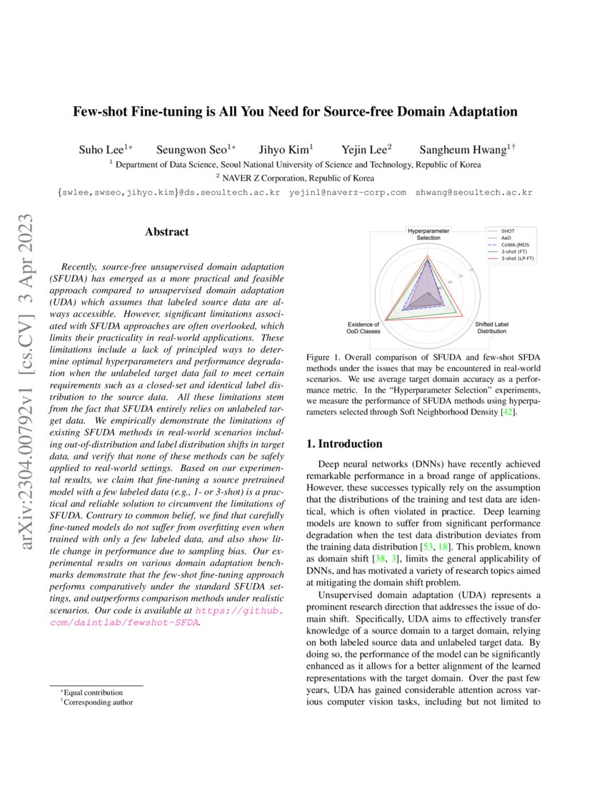 Few-shot Fine-tuning is All You Need for Source-free Domain Adaptation | DeepAI