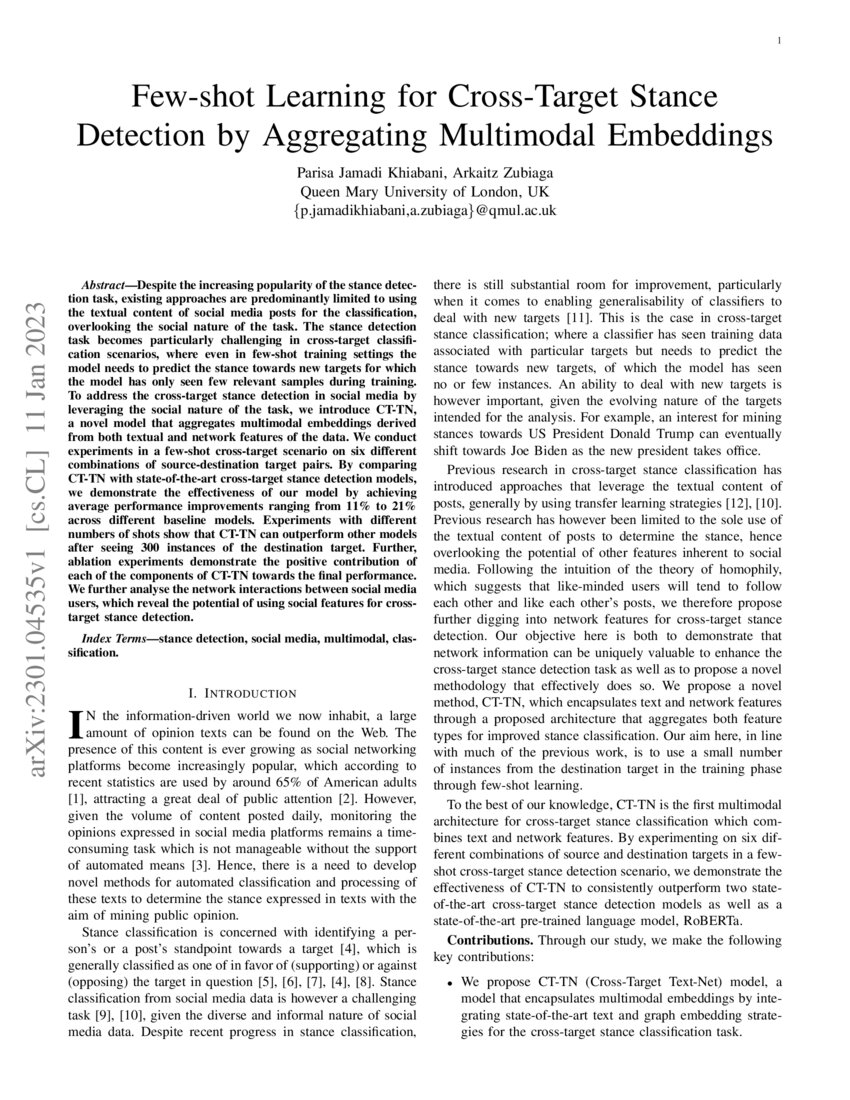 Few Shot Learning For Cross Target Stance Detection By Aggregating