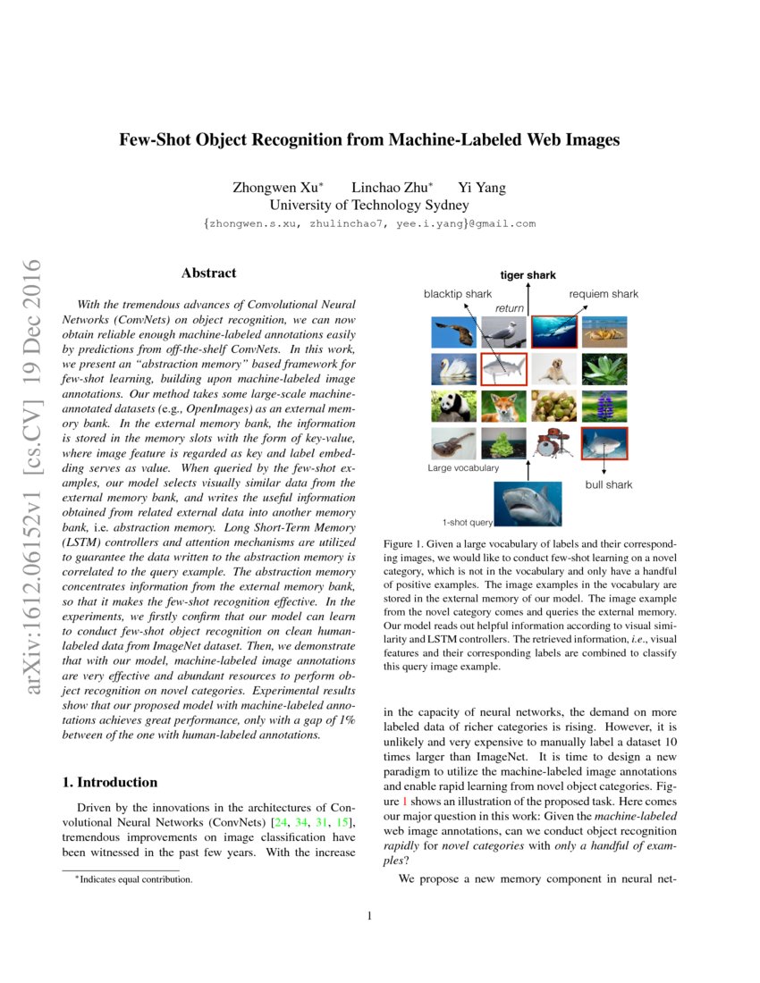 Few-Shot Object Recognition from Machine-Labeled Web Images | DeepAI