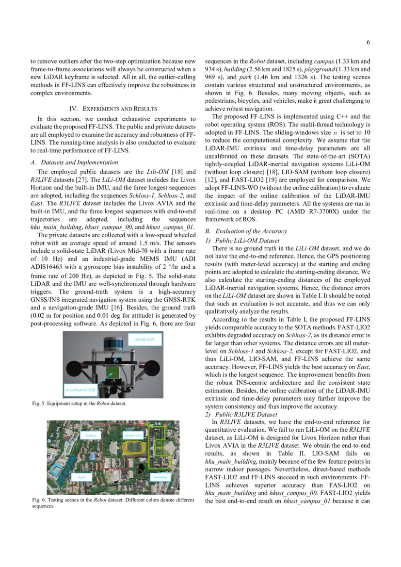 Ff Lins A Consistent Frame To Frame Solid State Lidar Inertial State Estimator Deepai