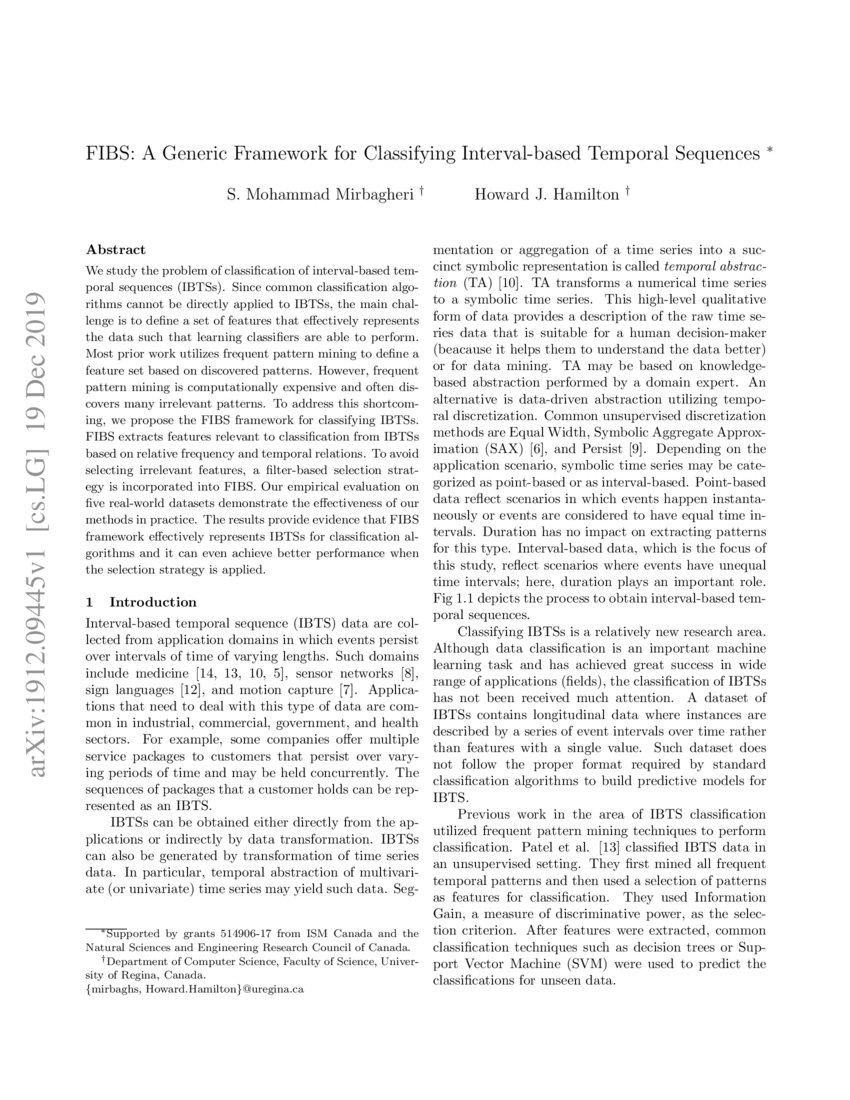 Fibs A Generic Framework For Classifying Interval Based Temporal Sequences Deepai