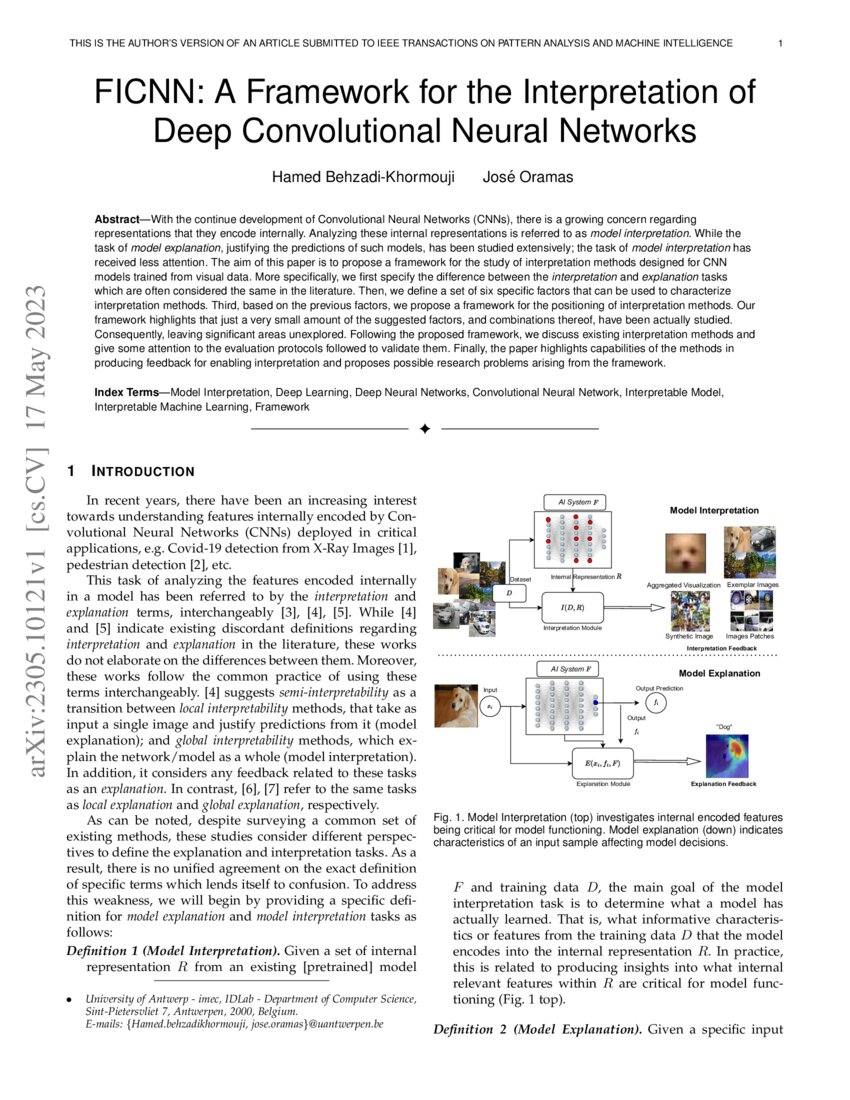 Ficnn A Framework For The Interpretation Of Deep Convolutional Neural