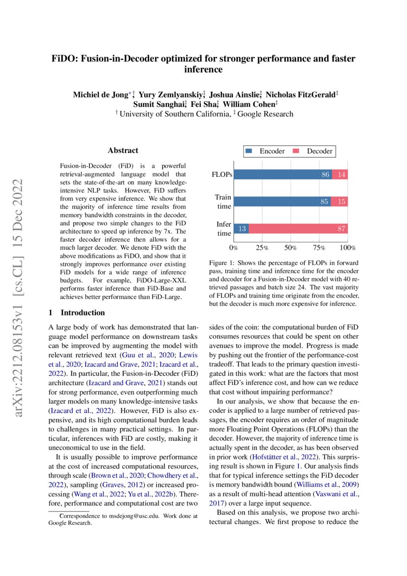 FiDO: Fusion-in-Decoder optimized for stronger performance and faster ...