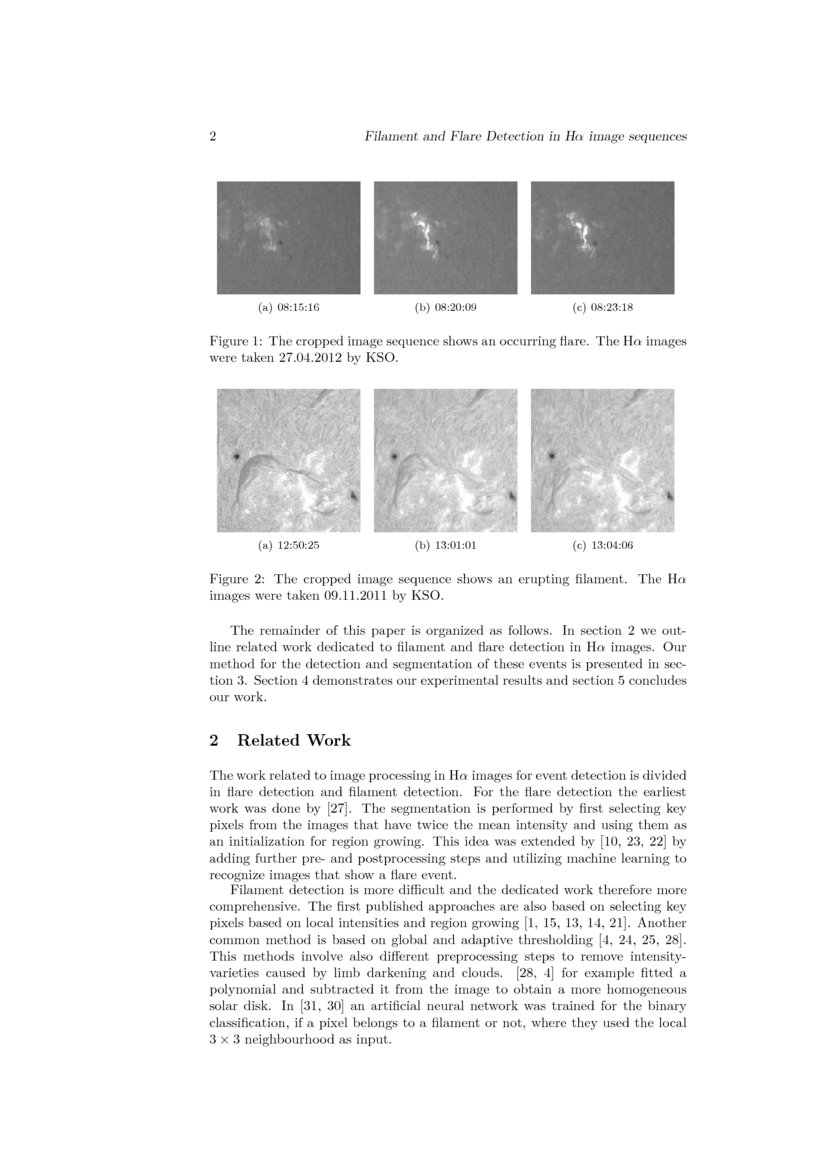 Filament and Flare Detection in Hα image sequences | DeepAI