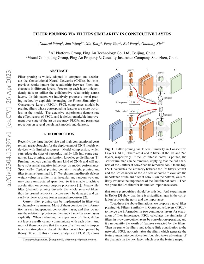 Filter Pruning Via Filters Similarity In Consecutive Layers Deepai