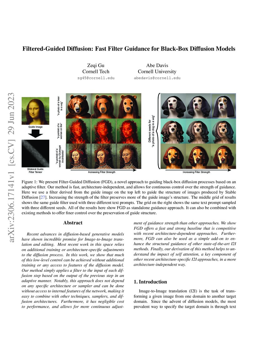Filtered-Guided Diffusion: Fast Filter Guidance for Black-Box Diffusion ...