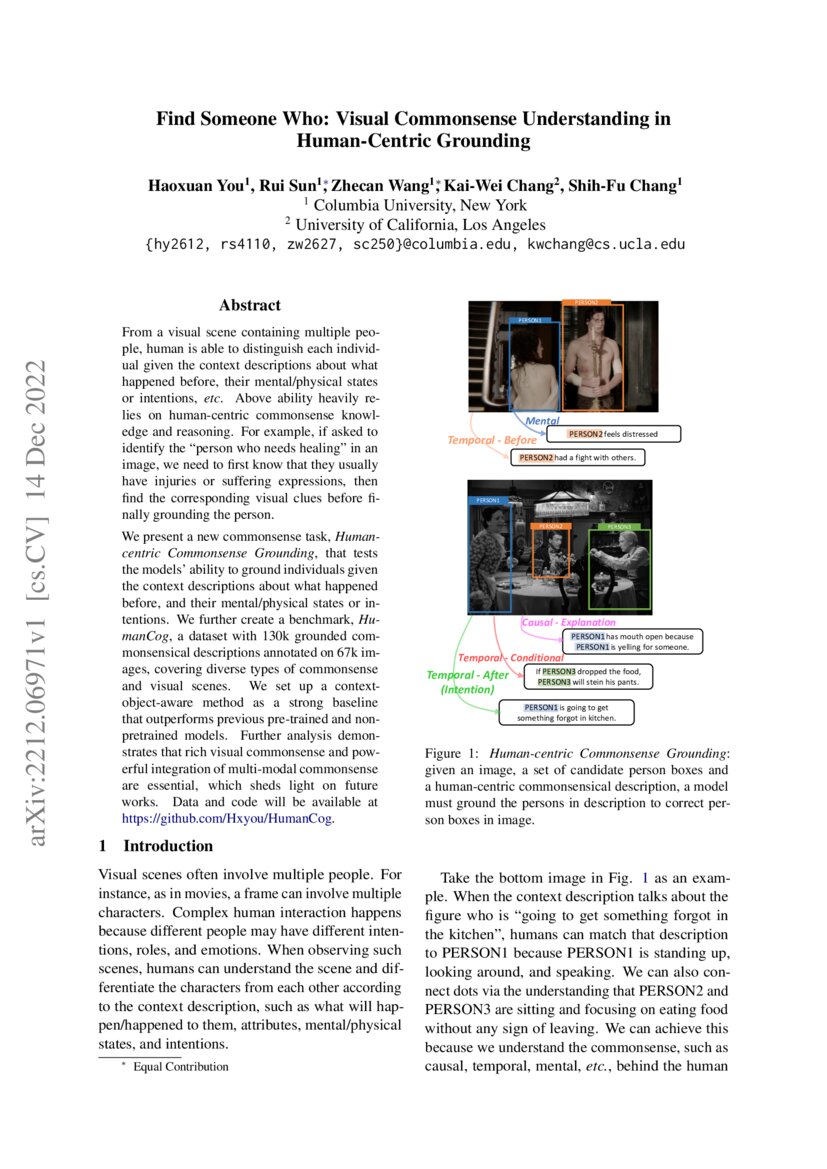 Find Someone Who: Visual Commonsense Understanding in Human-Centric ...