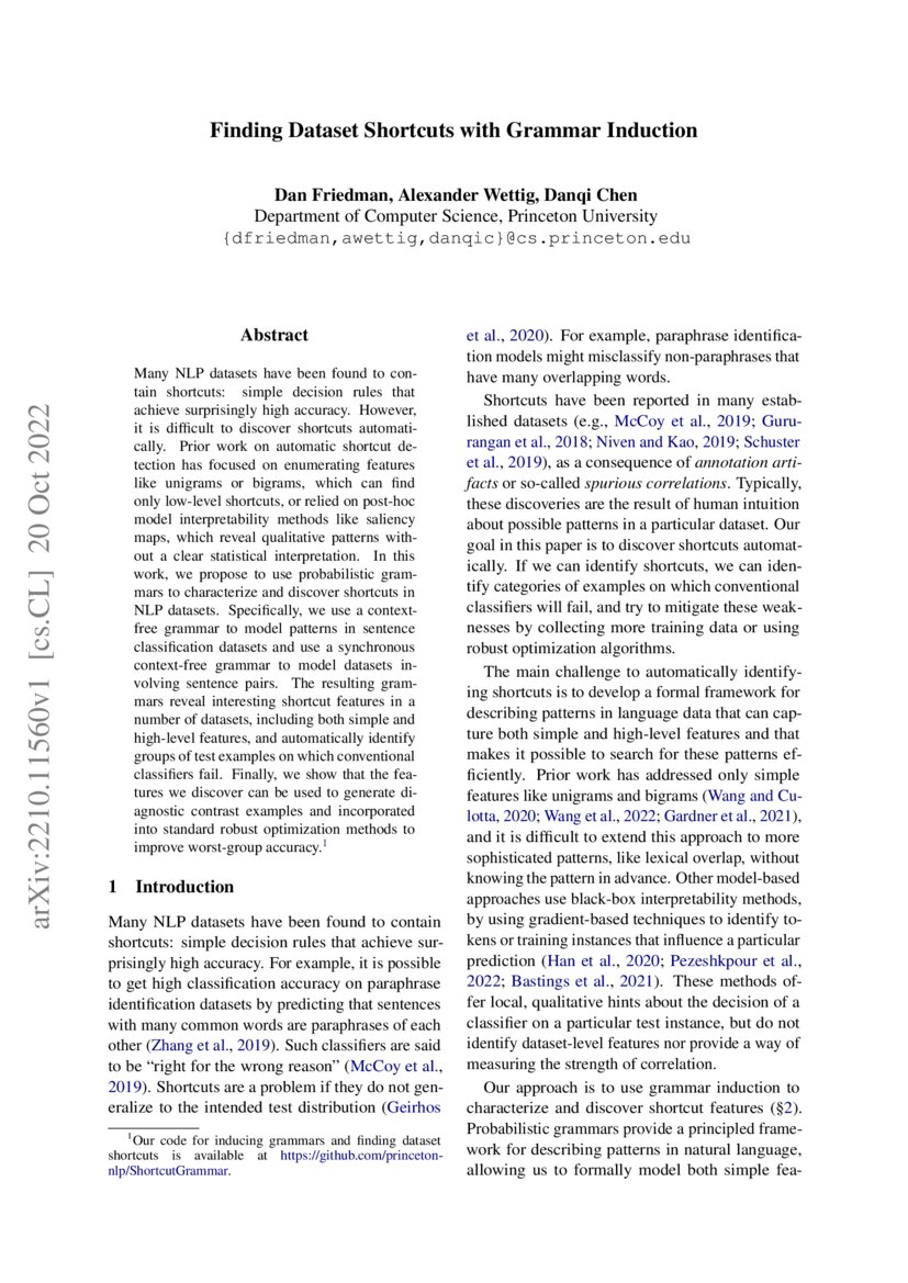 Finding Dataset Shortcuts With Grammar Induction Deepai