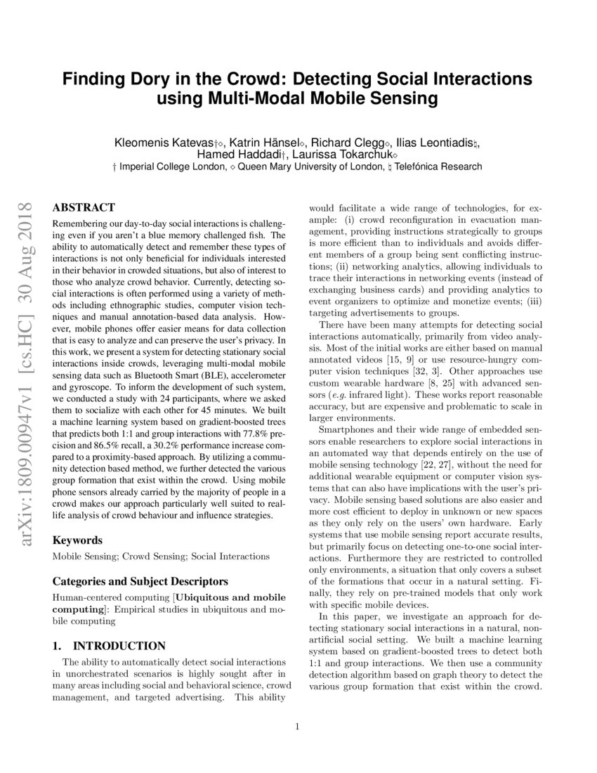 Finding Dory in the Crowd: Detecting Social Interactions using Multi ...