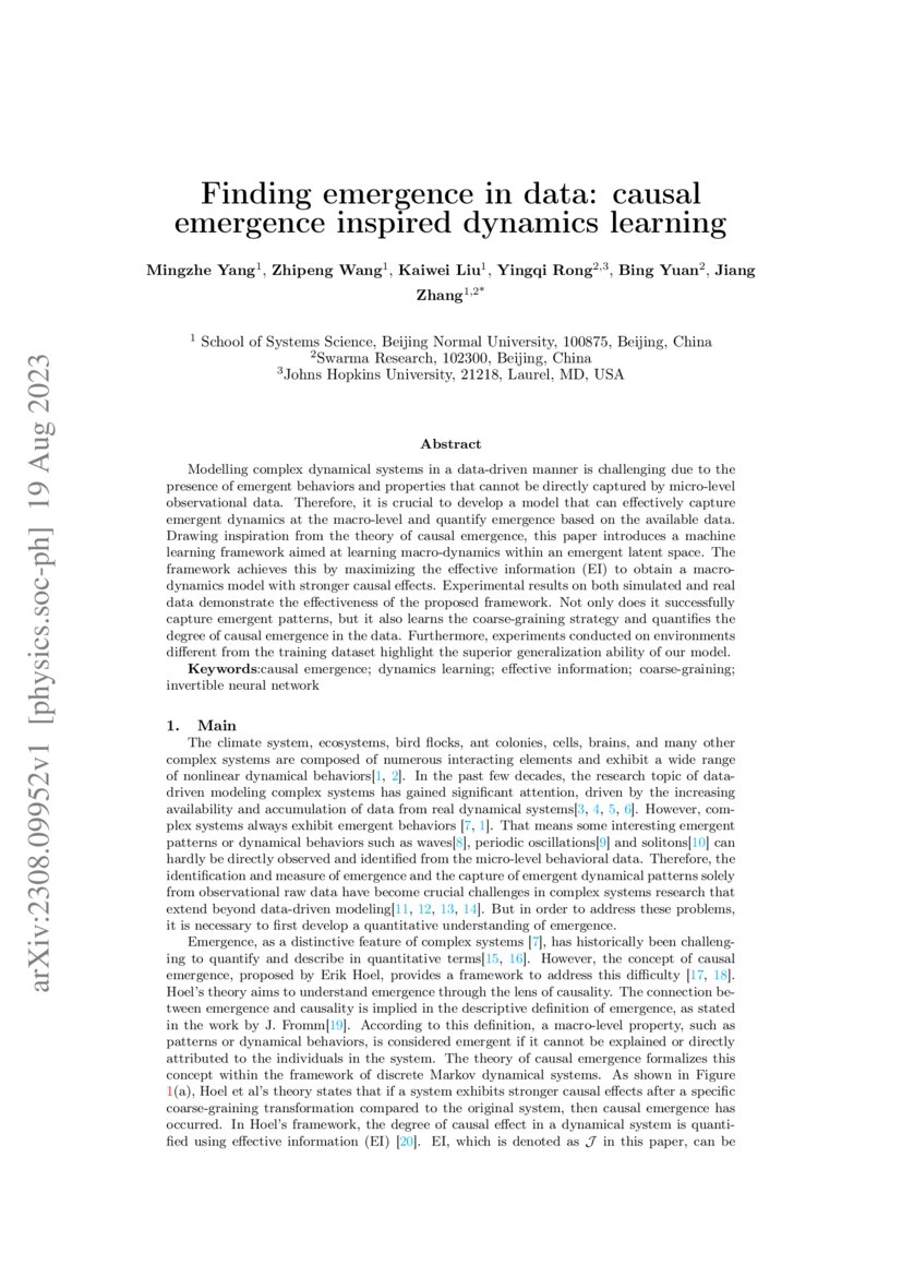 Finding Emergence In Data Causal Emergence Inspired Dynamics Learning Deepai
